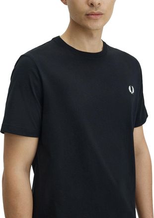 Fred Perry Logo-Embroidered Cotton T-Shirt - Black