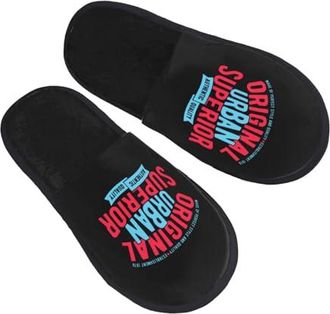 Generic Impression De Timbre Vintage Urban Premium Pantoufles Moelleuses Hiver Pantoufles En Peluche Antidérapants Chaussures Pour Homme Intérieur Unisex L