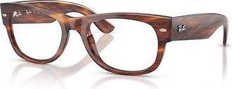 Ray-Ban Mega Wayfarer II Optics Havana Gestreift Fassung Klar Glas Polarisiert 52-21