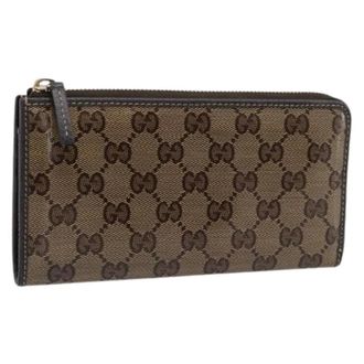 Gucci Portefeuille long vintage en toile GG pr&eacute;-poss&eacute;d&eacute; - Femme - Pre-owned - Brun - Taille: ONE Size