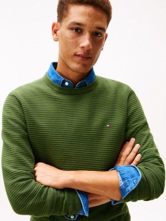 Tommy Hilfiger Rundhalspullover SEASONAL STRUCTURE mit Struktur, Rundhals, regular fit