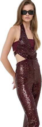 Patrizia Pepe Femme, Combinaisons et Ensembles, Rouge, Taille: 36 FR Sequin Tulle Jumpsuit