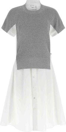 sacai Robe Au Genou - Blanc
