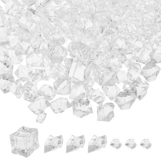 Artibetter MUSISALY 310 St&uuml;ck K&uuml;nstliche Eisw&uuml;rfel und Acryl Eisst&uuml;cke Durchsichtige Vasenf&uuml;ller in Mittel und Klein Dekorative Tischstreuer f&uuml;r Hochzeiten Weihn
