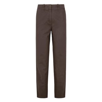 Bomboogie Femme, Pantalons, Brun, Taille: 34 FR Pantalon chino slim en satin de coton teint