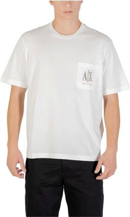 A|X Armani Exchange Homme, Tops, Beige, Taille: 2XS T-shirt &agrave; col rond avec d&eacute;tail de poche