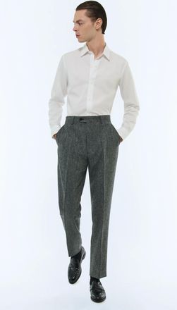 Fursac Pantalon ajust&eacute; en tweed de laine - Taille 36 - Homme