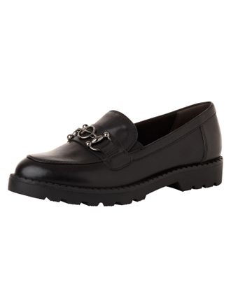 Tamaris Damen Slipper Leder bequem; Black Leather, EU 37