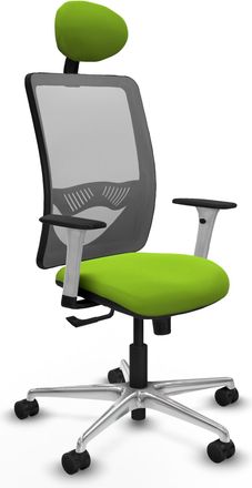 Piqueras y Crespo Lendenwirbelst&uuml;tze Zulema mit wei&szlig;en und schwarzen Armlehnen und festem Kopfteil, ausgestattet mit 3 Positionen und Schneideschaum. Mit Rollen von 65 