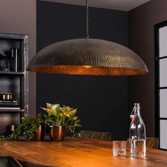 M&S Collection M&s - Suspension ronde 90x150 cm en métal bronze antique avec ampoule - amp