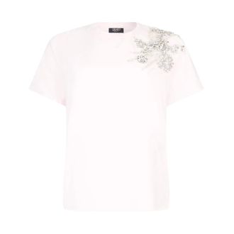 Liu Jo Femme, Tops, Rose, Taille: 40 FR T-shirt avec broderie de bijoux