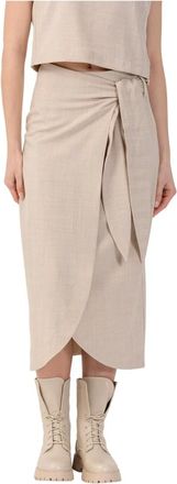 Kocca Femme, Jupes, Beige, Taille: 36 FR Jupe Chic Portefeuille &agrave; Nouer