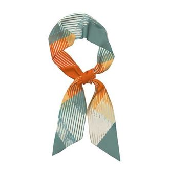 Generic &Eacute;charpe vintage &agrave; motif quadrill&eacute; pour femme, foulard pour sac &agrave; main, bandeau classique en satin de soie pour le sport, le yoga, le visage