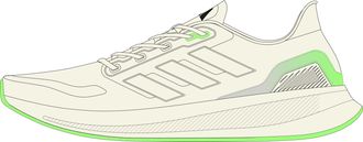 adidas Damen Runfalcon 5 Running Shoes, Off White/Off White/Lime Burst, 41 1/3 EU