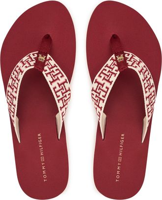 Tommy Hilfiger Zehentrenner Tommy Hilfiger Corportate Sandal FW0FW09610 Rot