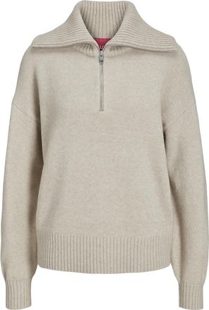 Jack & Jones Damen JXSIKA Half Zip Knit Pullover, Bone White, Small