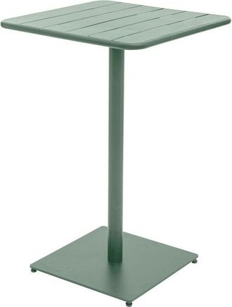 Hesperide Hesperide - Table haute de jardin Phuket vert olive 2 places en acier traité époxy - Hespéride