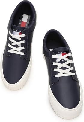 Tommy Jeans TJM Vulc. Skate Derby Ess Em0em01282 Baskets vulcanis&eacute;es pour Homme, Bleu Marine cr&eacute;pusculaire, 43 EU