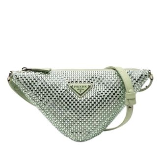 Prada Sac bandouli&egrave;re en satin pr&eacute;-appartenant - Femme - Pre-owned - Vert - Taille: ONE Size