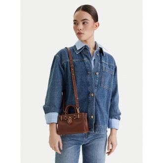 Tommy Hilfiger Handtasche Tommy Hilfiger American Icon Micro Tote Leather AW0AW18167 Braun