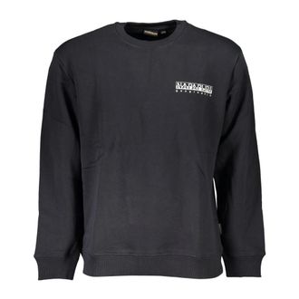 Napapijri Homme, Sweatshirts et sweats &agrave; capuche, Noir, Taille: 2XL SweaT-shirt Noir avec Imprim&eacute; et Manches Longues