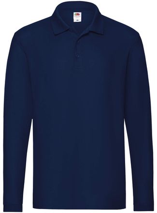 Fruit Of The Loom Premium Long Sleeve Polo-Shirt Herren, Farbe:Navy, Gr&ouml;&szlig;e:M