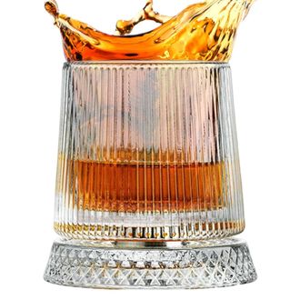 Generico Whiskygl&auml;ser | Transparentes Glas mit 360-Grad-Rotation f&uuml;r Getr&auml;nke, Whiskygl&auml;ser mit modernem Design, Geschenk f&uuml;r Vater Mann Ehemann zu Weihnachten