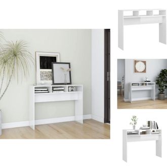 vidaXL Konsolentisch Hochglanz-Wei&szlig; 105x30x80 cm Holzwerkstoff - Konsolentisch - Flurtisch - Beistelltisch - Wei&szlig;er Tisch - Wohnraumdeko
