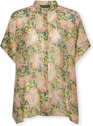 Elena Miro Femme, Blouses et Chemises, Jaune, Taille: 42/44 FR Chemise Imprim&eacute;e en Ramie