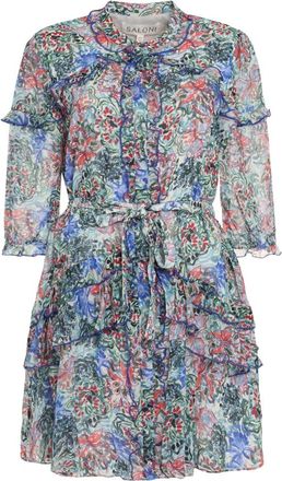 Saloni Tilly Bedrucktes Hemdblusenkleid - - Dresses - Damen - Mehrfarbig - S