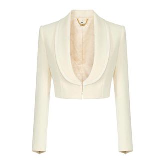 Elisabetta Franchi Damen, Jacken, Beige, SGr&ouml;&szlig;e