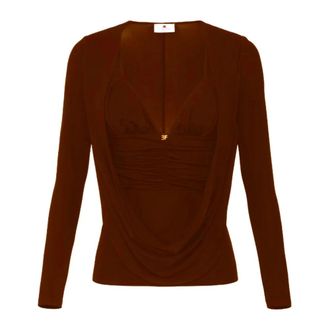 Elisabetta Franchi Damen, Strickwaren, Braun, SGr&ouml;&szlig;e