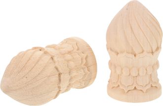 BESPORTBLE Holz Treppenaufs&auml;tze 2 St&uuml;ck Unlackiert 3.5X2 Zoll Massivholz Handgeschnitzt f&uuml;r Innengel&auml;nder und M&ouml;bel Dekoration mit Individueller Oberfl&auml;chenbehan