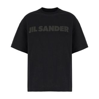 Jil Sander Femme, Tops, Noir, Taille: 40 FR Logo T-Shirt