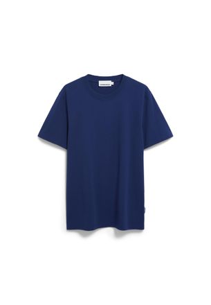 Armedangels Herren Heavyweight T-Shirt aus recyceltem Baumwoll Mix MAARKOS Relaxed Fit Blue Noon