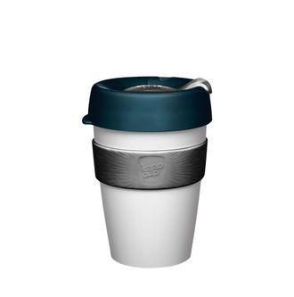 KeepCup Wiederverwendbarer Kunststoff-Kaffeetasse, spritzwassergeschützter Deckel, BPA-frei, Barista-Qualität, mittelgroß, 340 ml, Tanne
