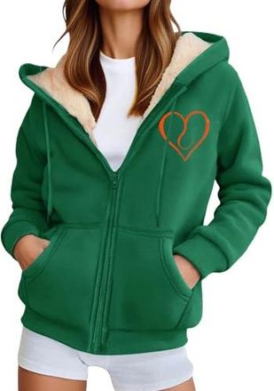 Generic Veste polaire &eacute;paisse printemps 2026 avec capuche dhiver chaude doubl&eacute;e ouverte sur le devant, v&ecirc;tements dext&eacute;rieur doux et confortables pour temps fr