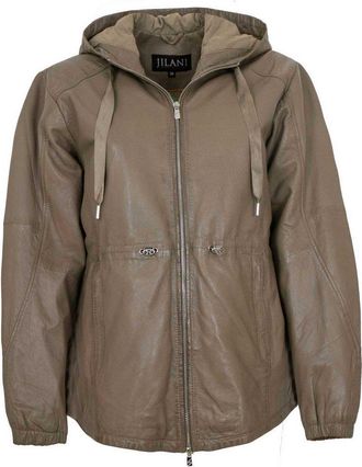 Jilani Lederjacke Camelia Jilani Collection - Damen Lederjacke Lammnappa Oversize dark sand