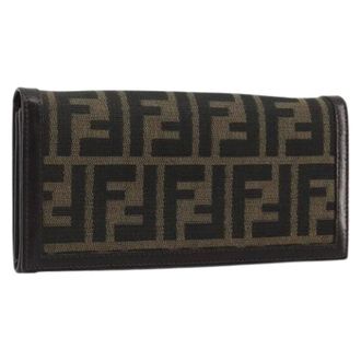 Fendi Pre-owned Zucca Canvas Long Wallet - Femme - Pre-owned - Noir - Taille: ONE Size