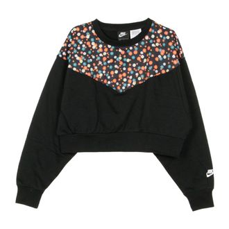 Nike Femme, Sweatshirts et sweats à capuche, Multicolore, Taille: 42 FR SweaT-shirt court à col rond et motif floral