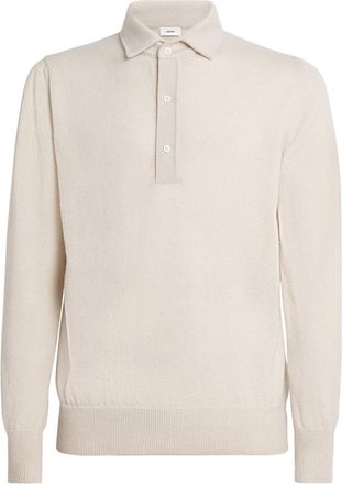 Lardini Cashmere Long-Sleeve Polo Shirt Size S