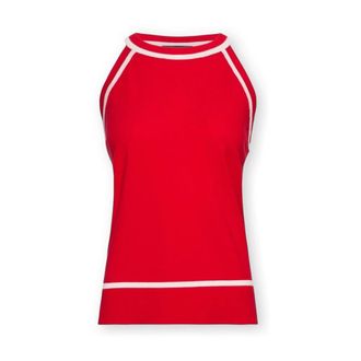 Elena Miro Mixed Viscose Knit Top - - Tops - Damen - Rot - S