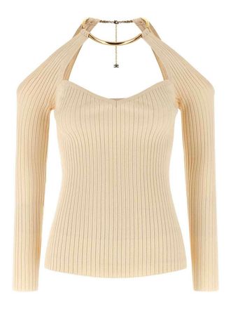 Elisabetta Franchi Pull Col Rond - Beige