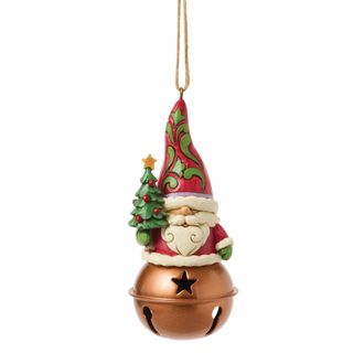 Enesco Jim Shore Heartwood Creek Zwerg mit Weihnachtsbaum auf Gl&ouml;ckchen, h&auml;ngende Ornamente, 10 cm, Mehrfarbig