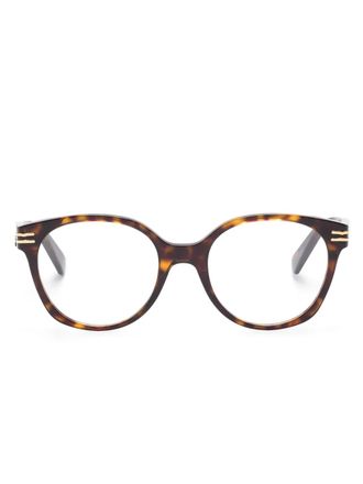 Bulgari lunettes de vue à monture ronde - Marron