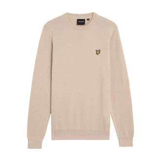 Lyle & Scott Baumwoll-Pullover mit Rundhalsausschnitt - - Knitwear - Herren - Beige - 2XL