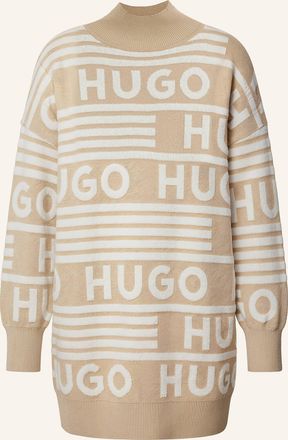 HUGO BOSS Hugo Gestricktes Kleid Sisminy Oversize Fit beige