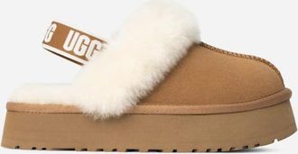 UGG Funkette Hausschuh f&uuml;r Kinder in Brown, Gr&ouml;&szlig;e Wildleder
