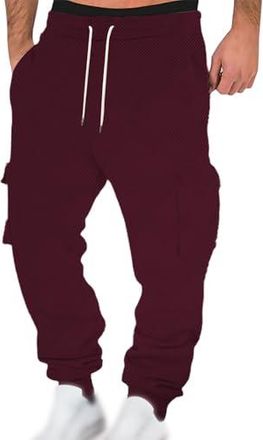 Generic Pantalon de loisirs pour homme - Pantalon de jogging baggy pour homme - Couleur unie - Avec cordon de serrage - Pantalon dext&eacute;rieur tendance - Respira