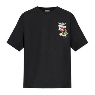 Kenzo Wild Tiger Oversized T-Shirt mit Stickerei - - Tops - Herren - Schwarzk - M